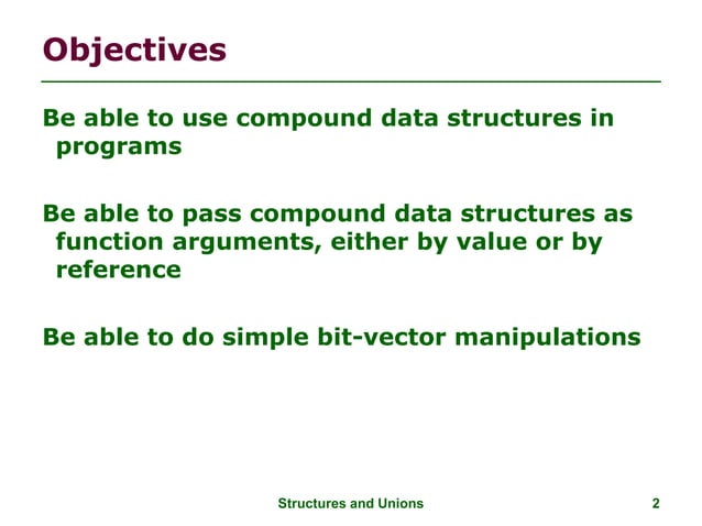 Structure and Union.ppt | Programming Languages | Computing