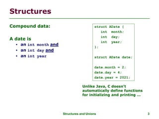 Structure and Union.ppt | Programming Languages | Computing