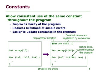 Structure and Union.ppt | Programming Languages | Computing