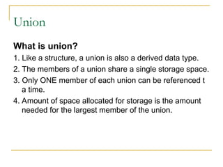 structure and union from C programming Language | PPT