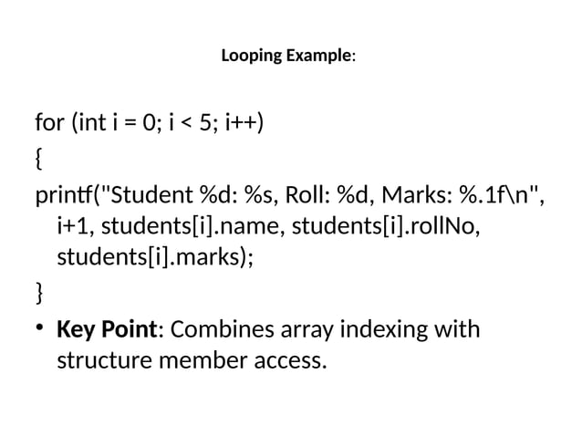Structure and Union .pptx program in C with detailed example | PPTX