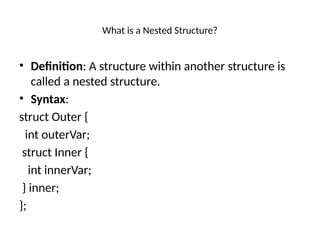 Structure and Union .pptx program in C with detailed example | PPTX