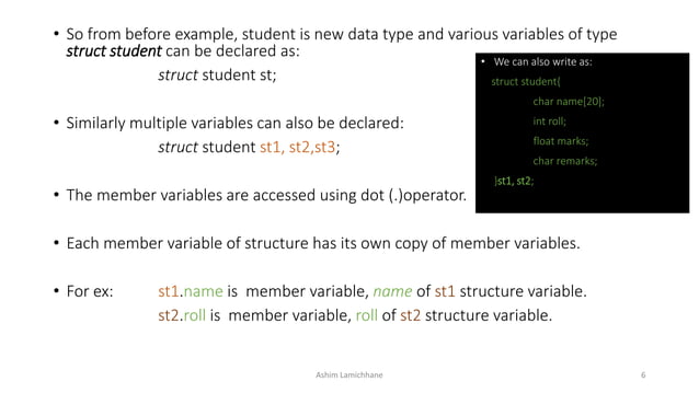 Unit 9. Structure and Unions | PPTX