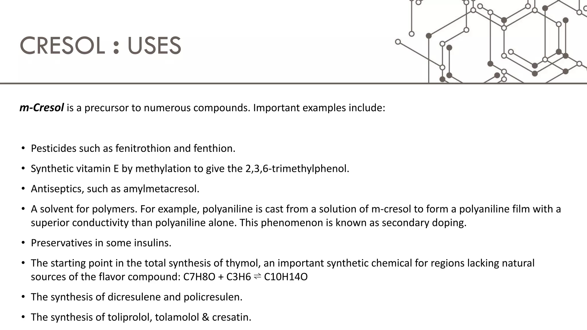 structure and uses of phenol, cresol, resorcinol and naphthol | PDF