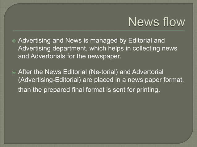 Structure and working of a print newsroom publication house | PPTX