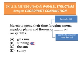 STRUCTURE AND WRITTEN EXPRESSION materi pelatihan dasar TOEFL | PPTX
