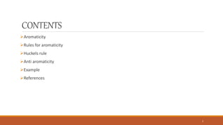 Structure aromaticity and Huckels rule | PPTX