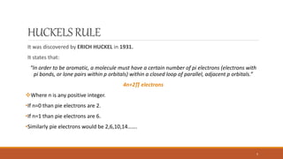 Structure aromaticity and Huckels rule | PPTX