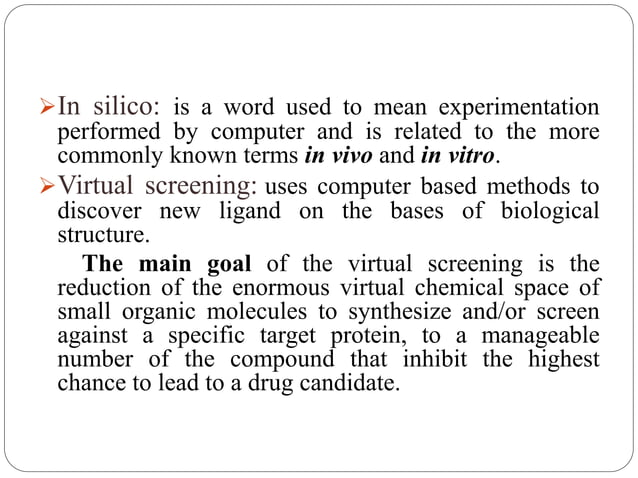 Structure based in silico virtual screening | PPTX