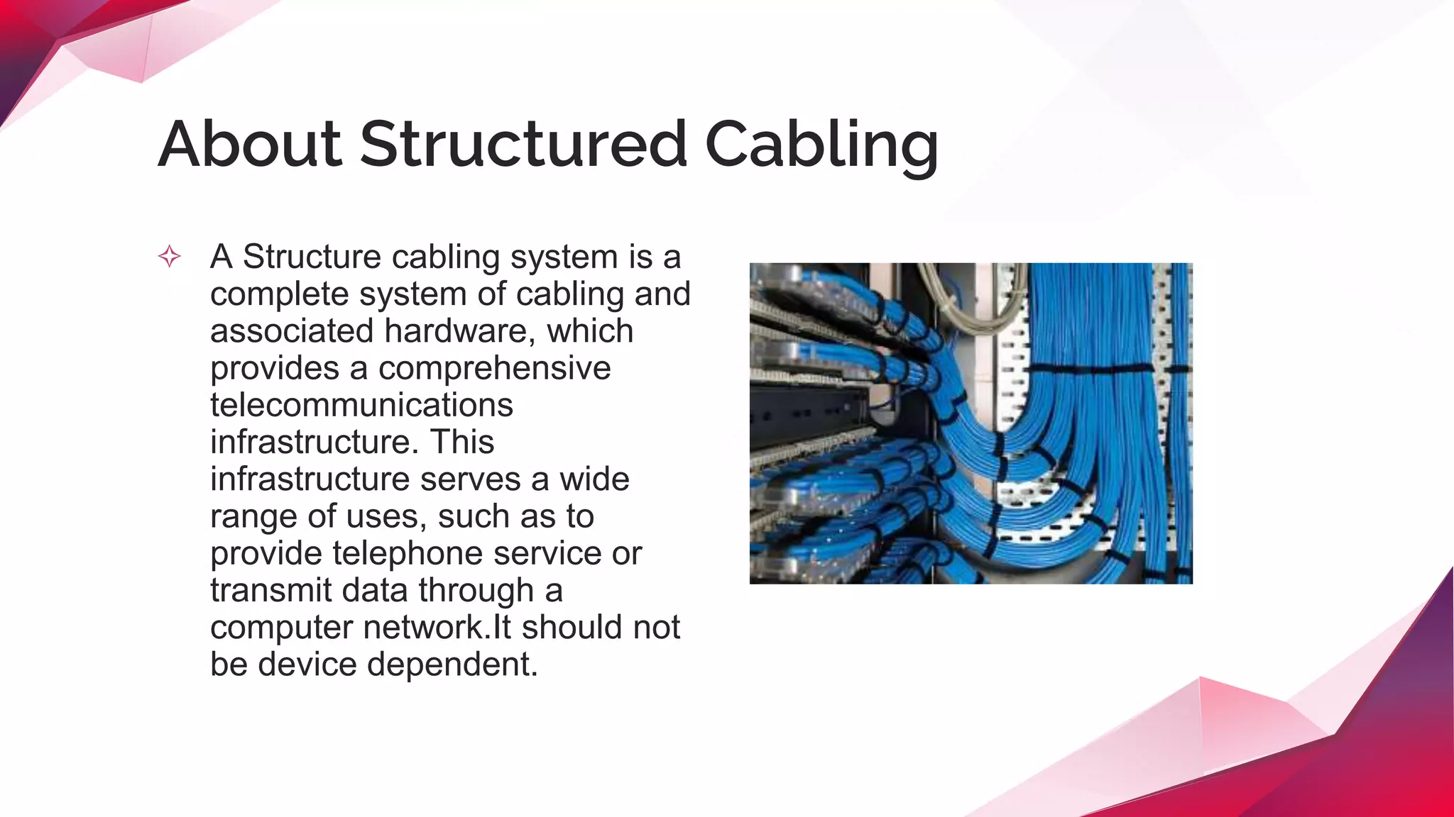 Elements Of A Structured Cabling System Ppt