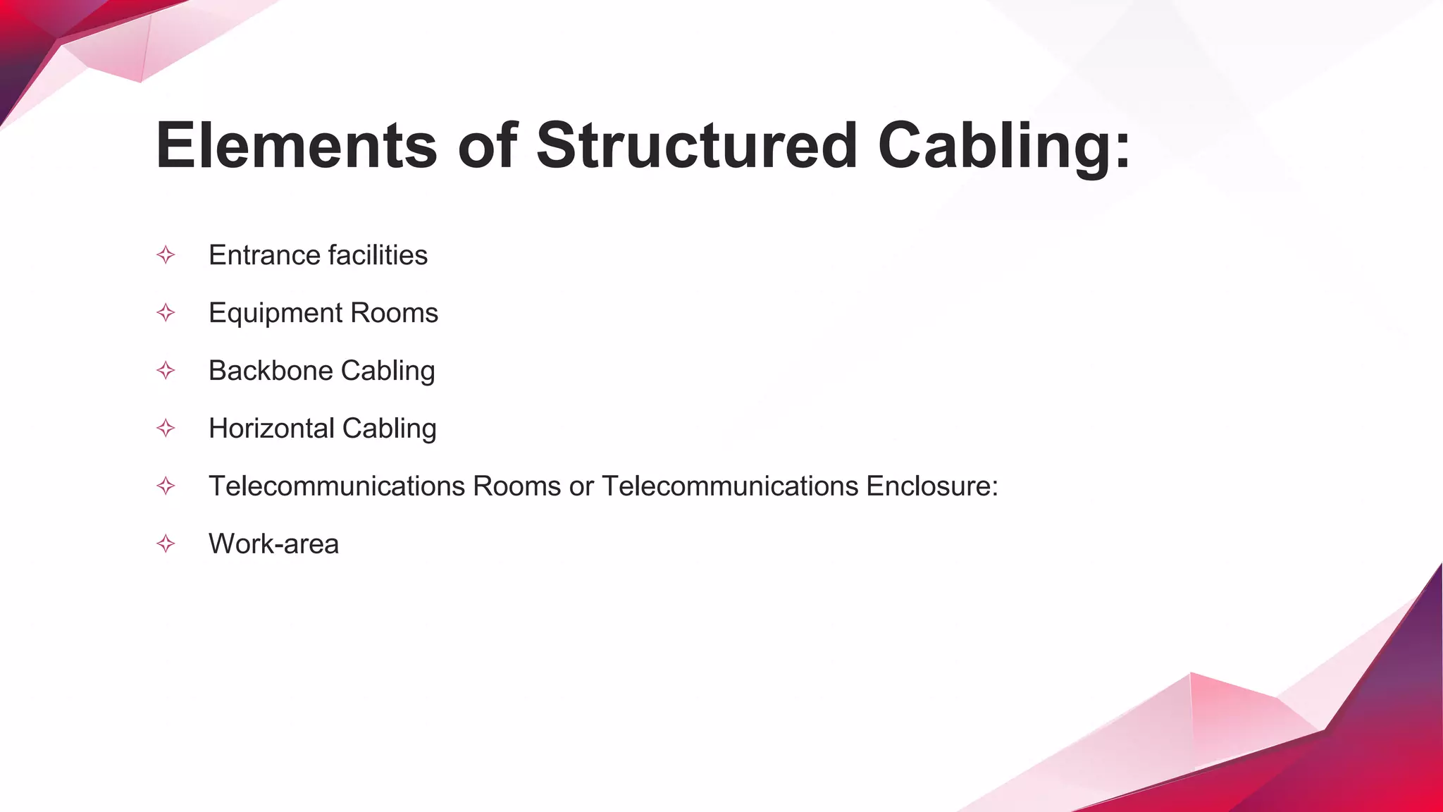 Elements of a Structured Cabling System | PPT