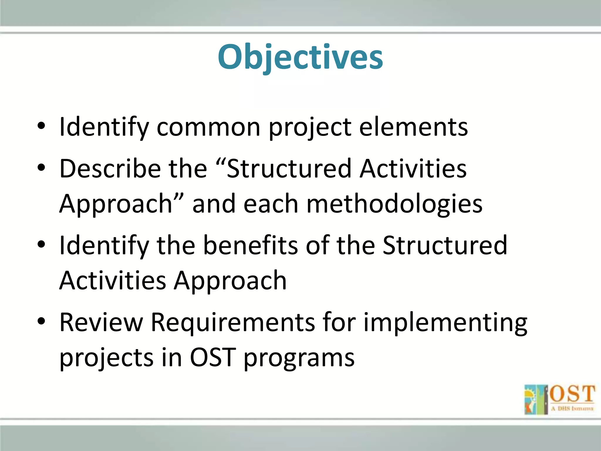 Planning Structured Activities - Project-Based Learning, Service Learning, and Experiential ...