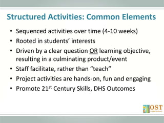 Planning Structured Activities - Project-Based Learning, Service ...