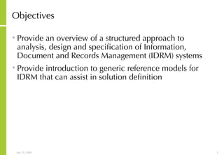Structured Approach To Implementing Information And Records Management ...