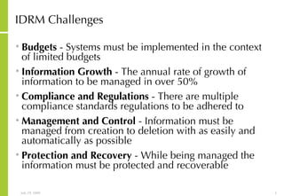 Structured Approach To Implementing Information And Records Management ...