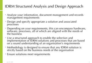 Structured Approach To Implementing Information And Records Management ...
