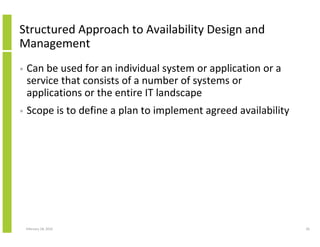 Structured Approach To It Business System Availability And Continuity ...