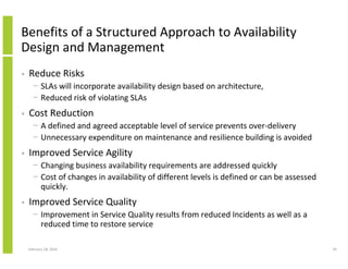 Structured Approach To It Business System Availability And Continuity ...