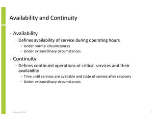 Structured Approach To It Business System Availability And Continuity ...