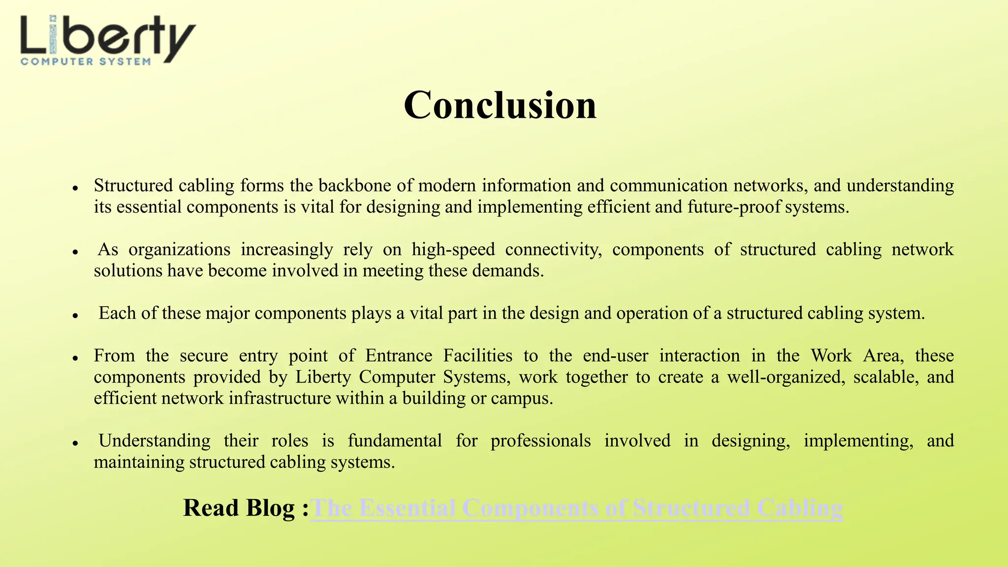 The Essential Components Of Structured Cabling Ppt