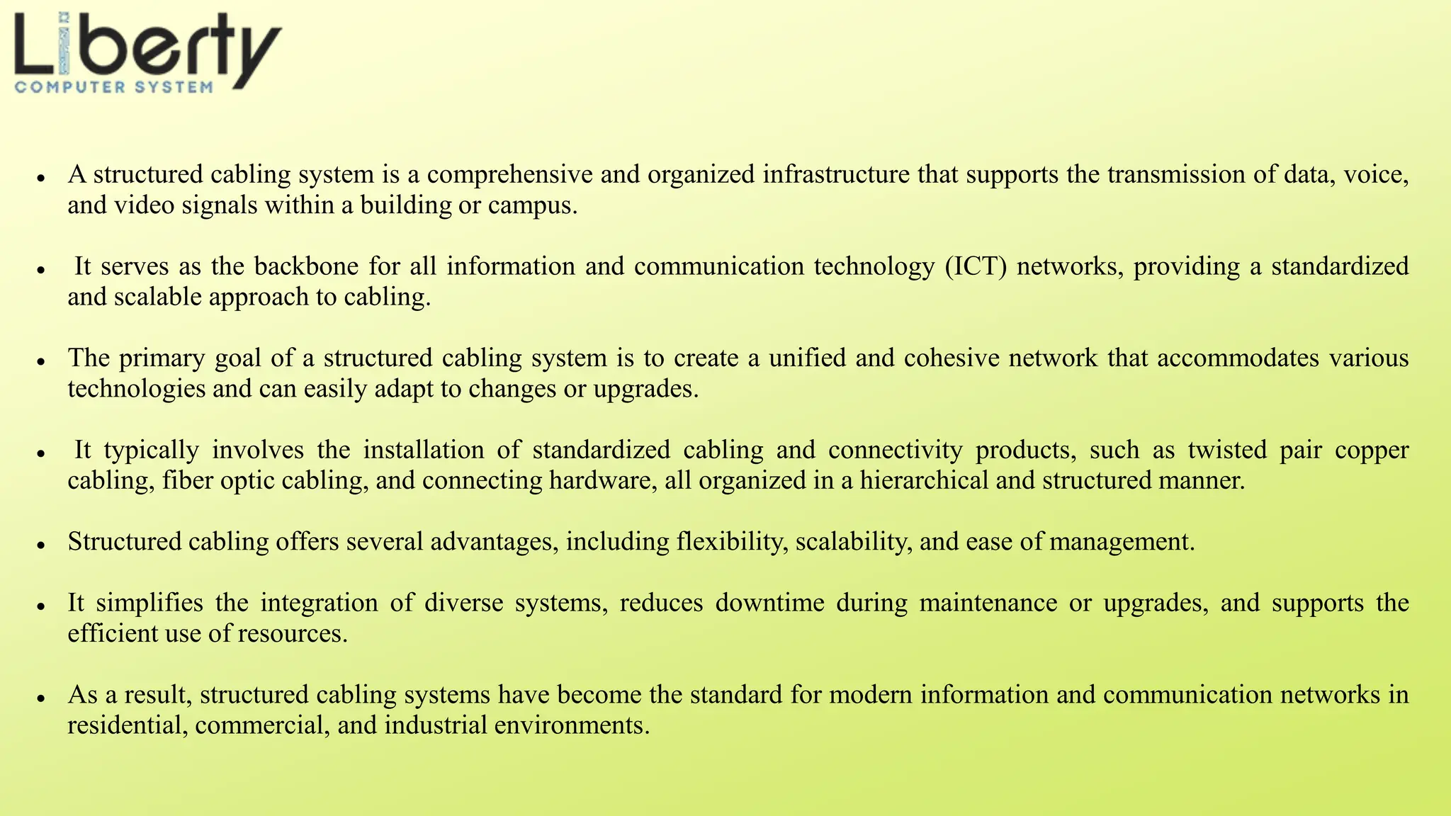 The Essential Components Of Structured Cabling Ppt