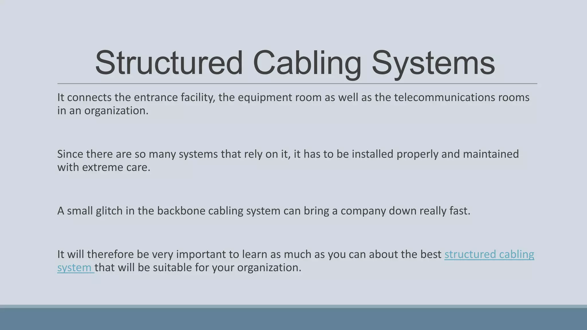 Structured cabling systems | PPTX
