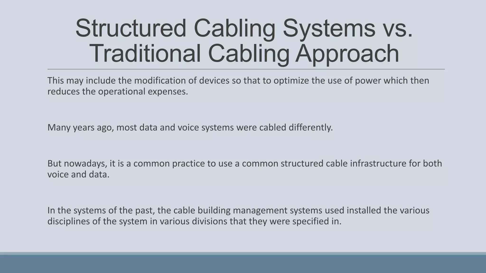 Structured cabling systems vs. traditional cabling approach | PPT