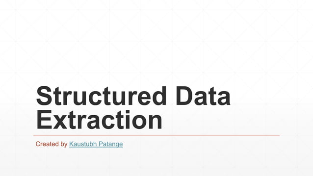 Structured Data Extraction Ppt