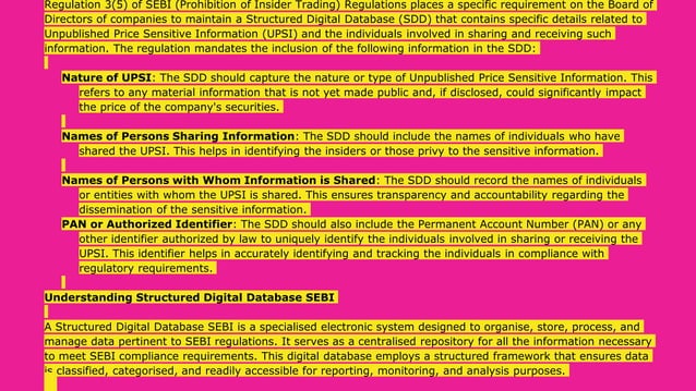 Structured Digital Database SEBI | PPTX