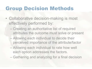 Structured group decision making | PPTX