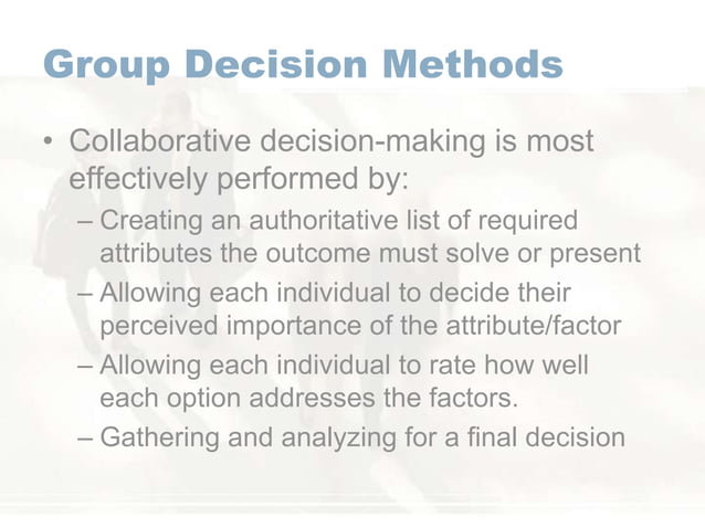 Structured group decision making | PPTX