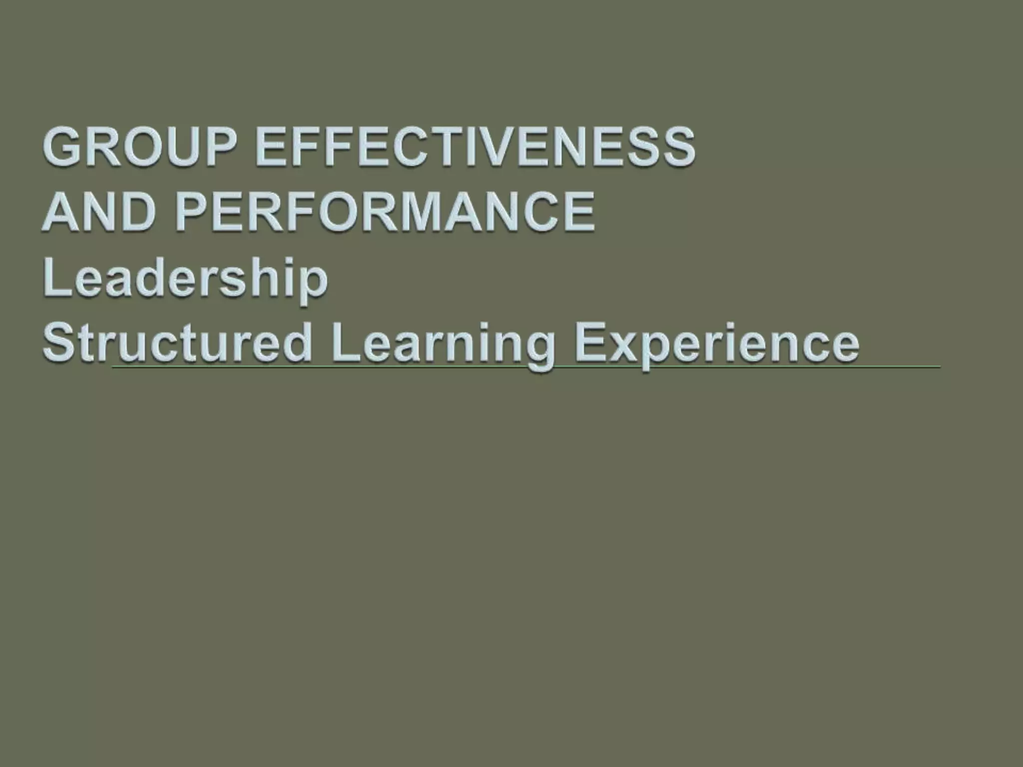Structured learning experience | PPTX