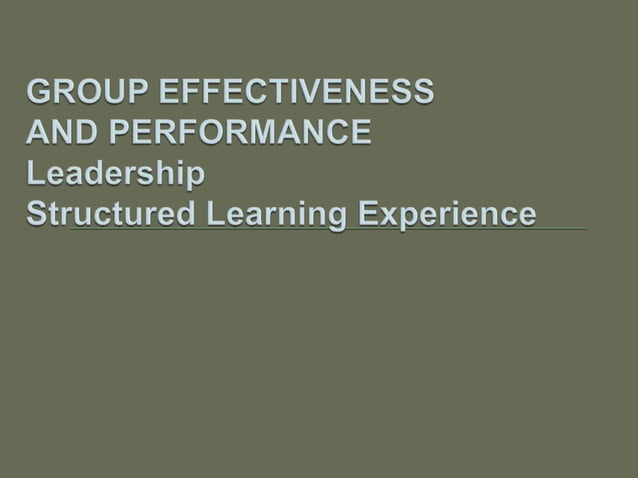 Structured learning experience | PPTX