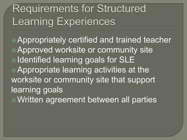 Structured learning experience | PPTX