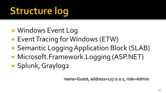 Structured logging | PPT