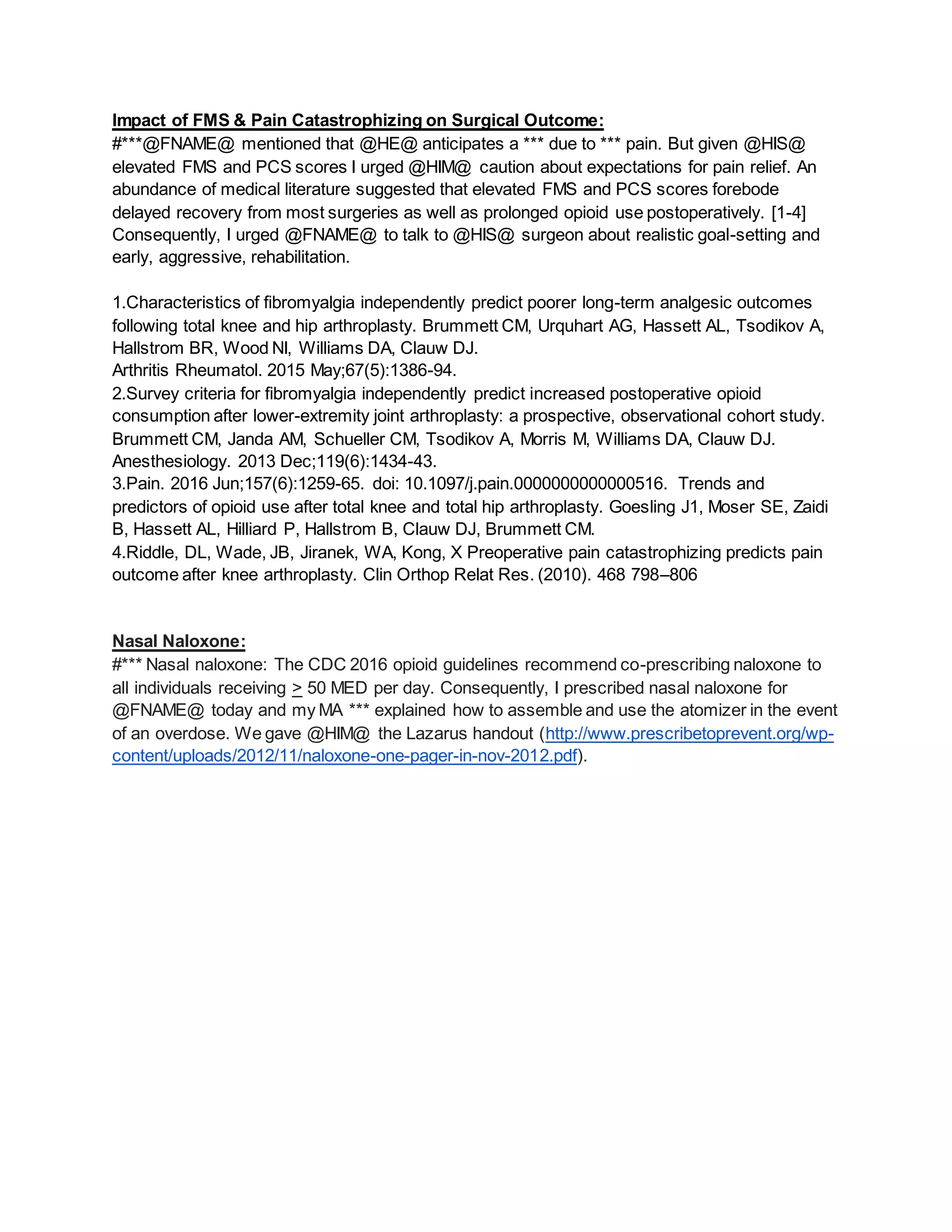 Structured opioid refill clinic epic smartphrases | PDF