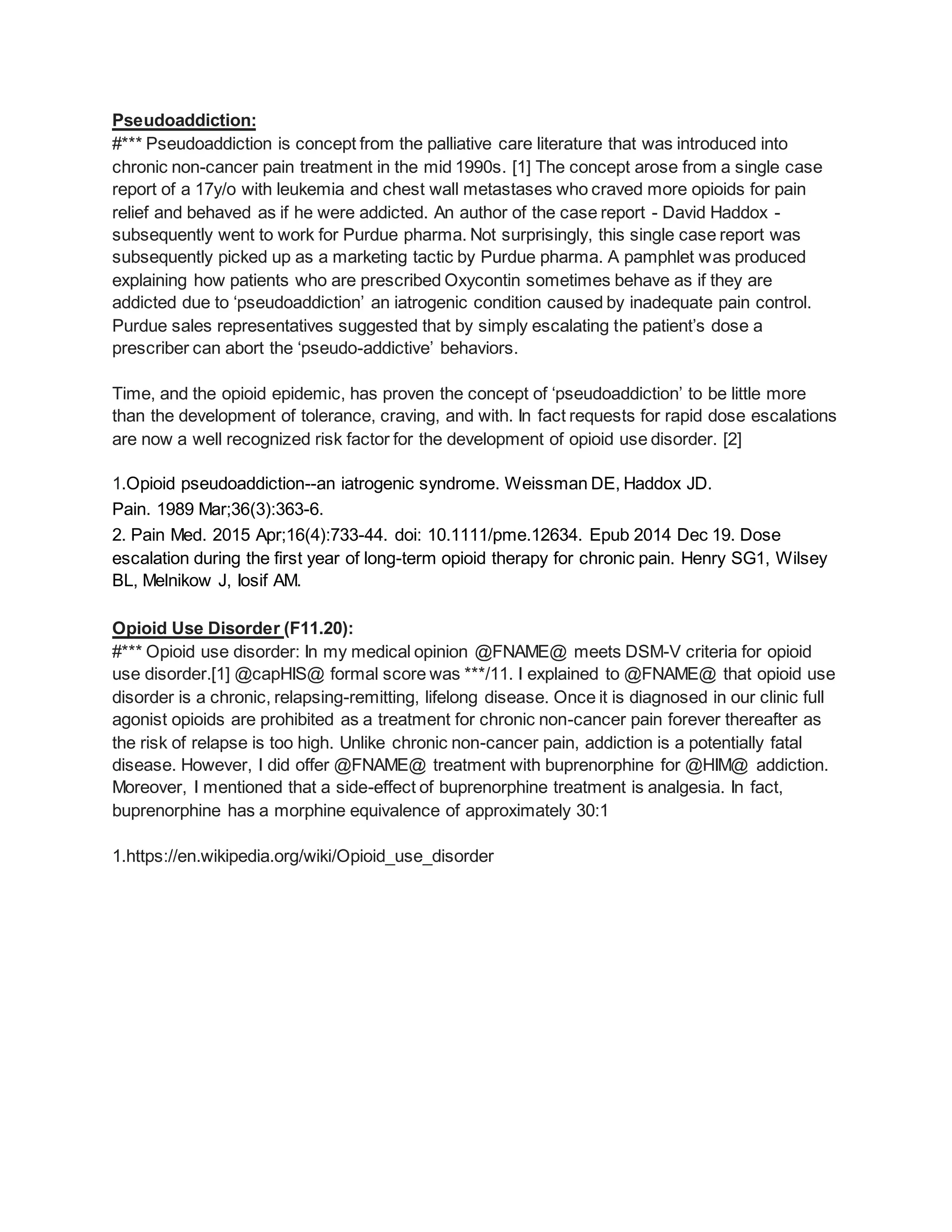 Structured opioid refill clinic epic smartphrases | PDF