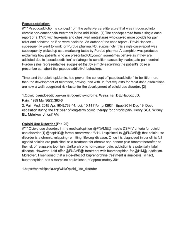 Structured opioid refill clinic epic smartphrases | PDF