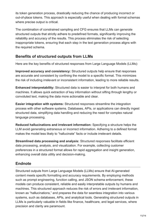 Structured Outputs In Llms Definition Techniques Applications Benefitspdf