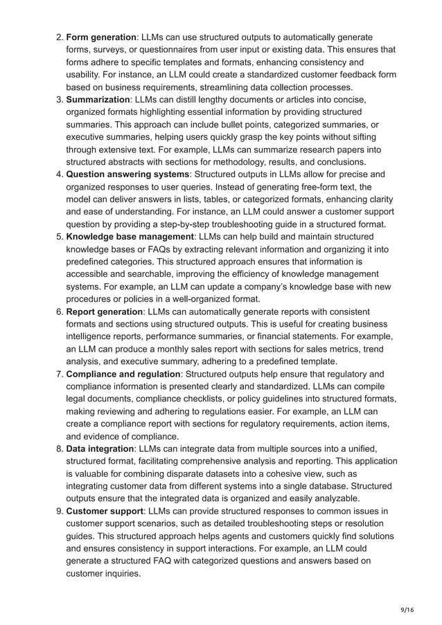 Structured Outputs In Llms Definition Techniques Applications Benefitspdf