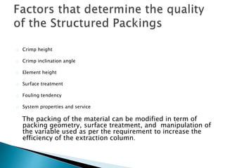 Usability of Structured Packings | PPTX | Chemistry | Science