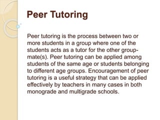Structured peer tutoring | PPTX | Educational Assessment | Education