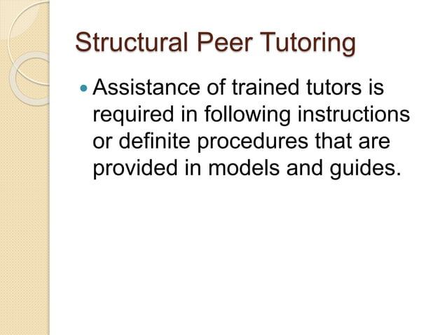 Structured peer tutoring | PPTX | Educational Assessment | Education