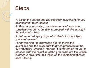 Structured peer tutoring | PPTX | Educational Assessment | Education