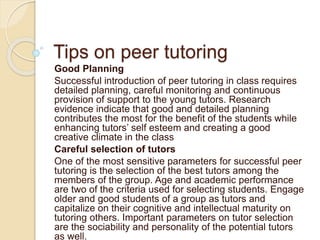 Structured peer tutoring | PPTX