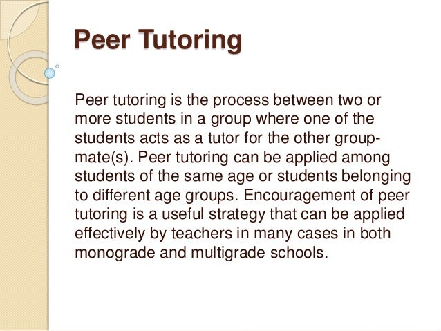 Structured peer tutoring