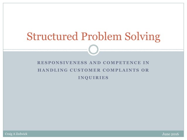 Structured problem solving - training package | PPTX