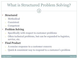 Structured problem solving - training package | PPTX