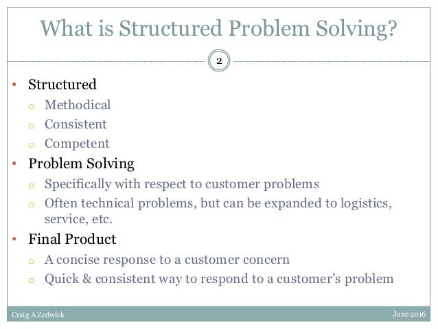 Structured problem solving - training package Structured problem solving - training package