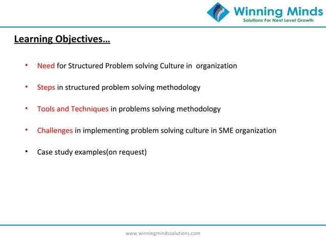 Structured problem solving methodology,Tools and Techniques | PPT